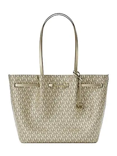 Michael Kors Carson Large Signature Logo Tote Bag - Gold
