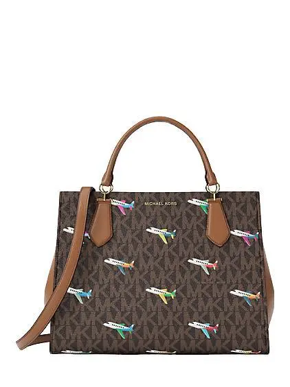 Michael Kors Marilyn Medium Printed Satchel - Brown