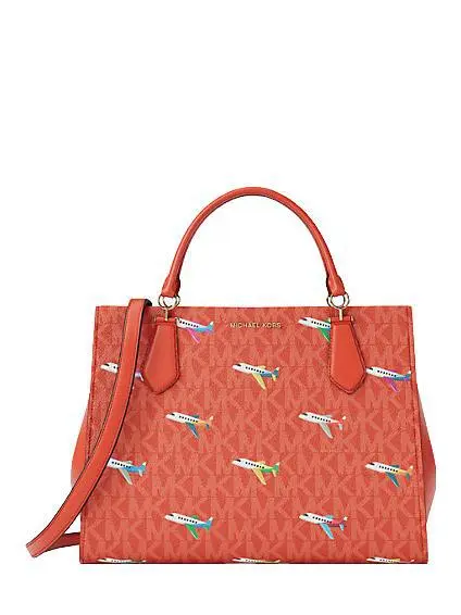Michael Kors Marilyn Medium Printed Satchel - Red