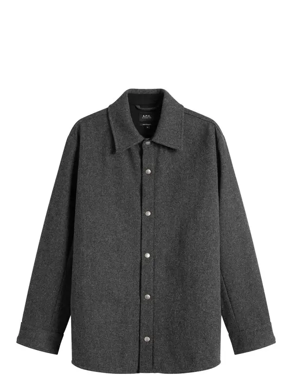 A.p.c. Snap Button Overshirt - Heathered Anthracite