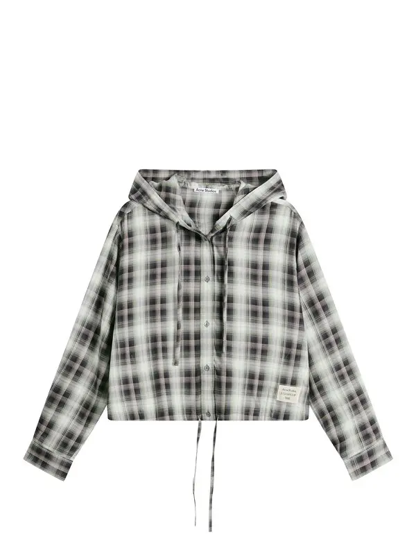 Acne Studios Sip Check Flannel Hooded Shirt - Black/green