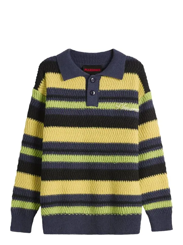 PLEASURES Cooper Polo Sweater - Yellow