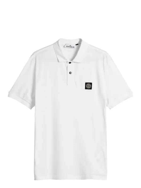 Stone Island Patch Logo Polo - White