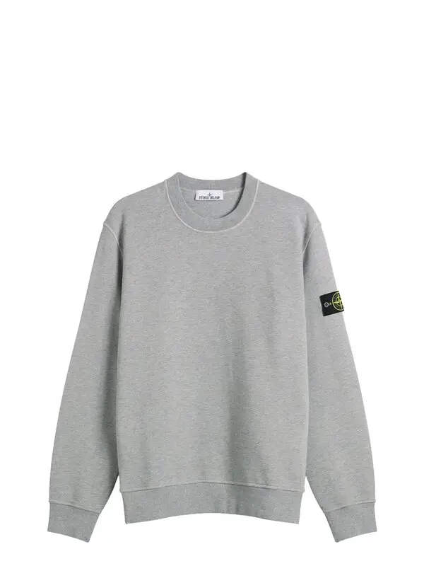 Stone Island Garment Dyed Crew Neck Sweatshirt - Melange Grey