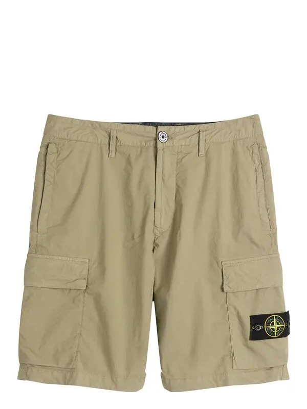 Stone Island Tela Paracadute Cargo Shorts - Military Green