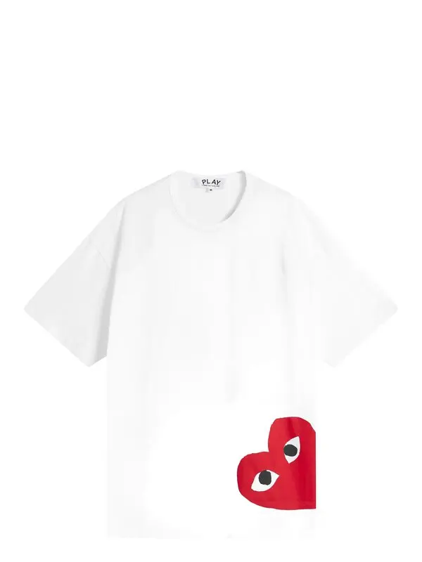 Play Comme Des Garcon Logo Print Knit T-shirt - White