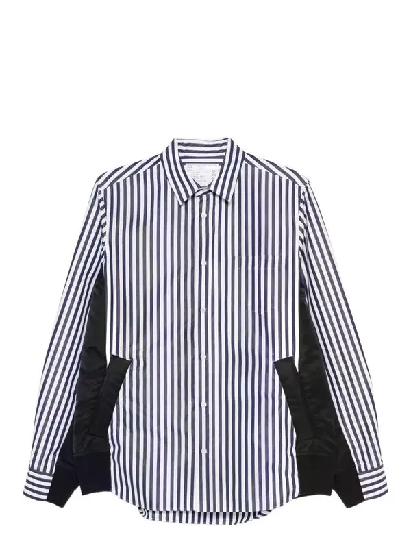 Sacai Striped-pattern Panelled Shirt - White