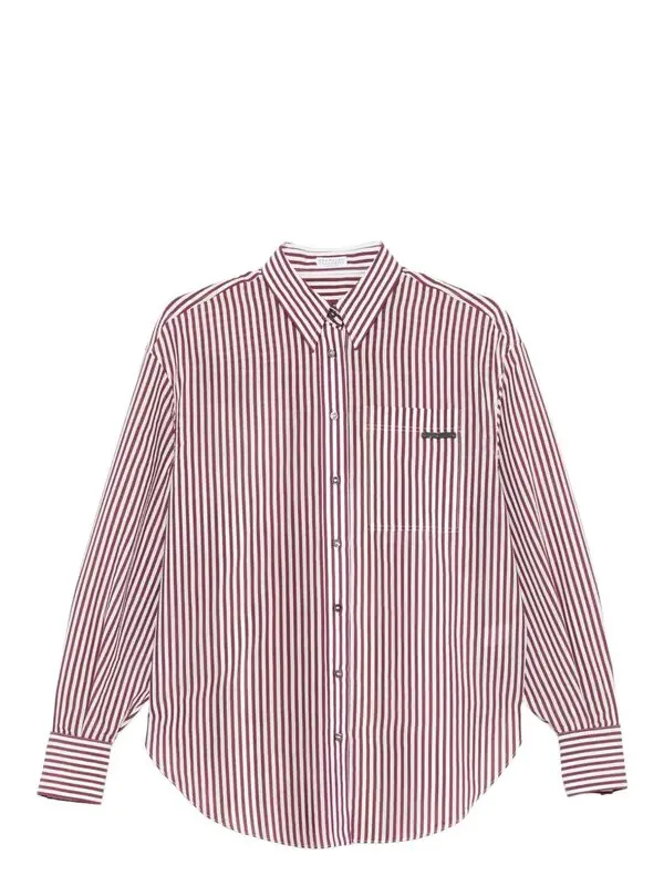 Brunello Cucinelli Striped-pattern Patch-pocket Shirt - White