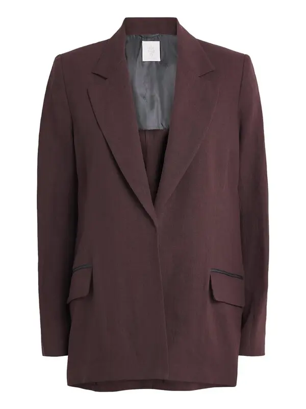 Eleventy Linen Blazer - Burgundy