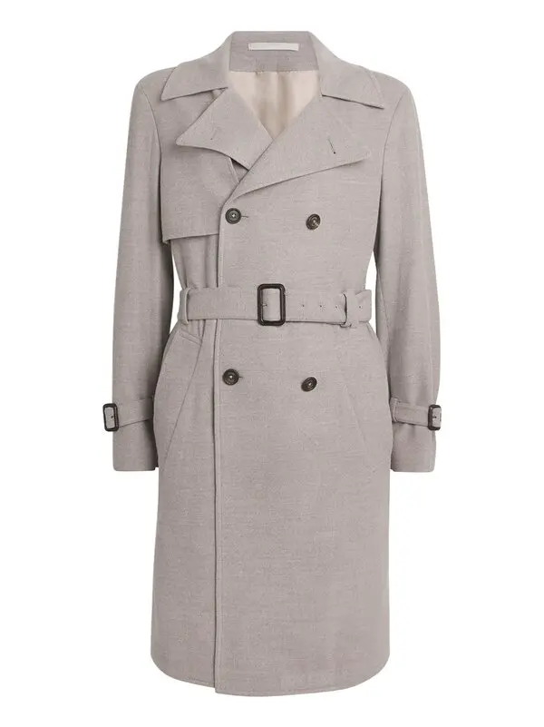 Eleventy Wool Double-breasted Pea Coat - Beige