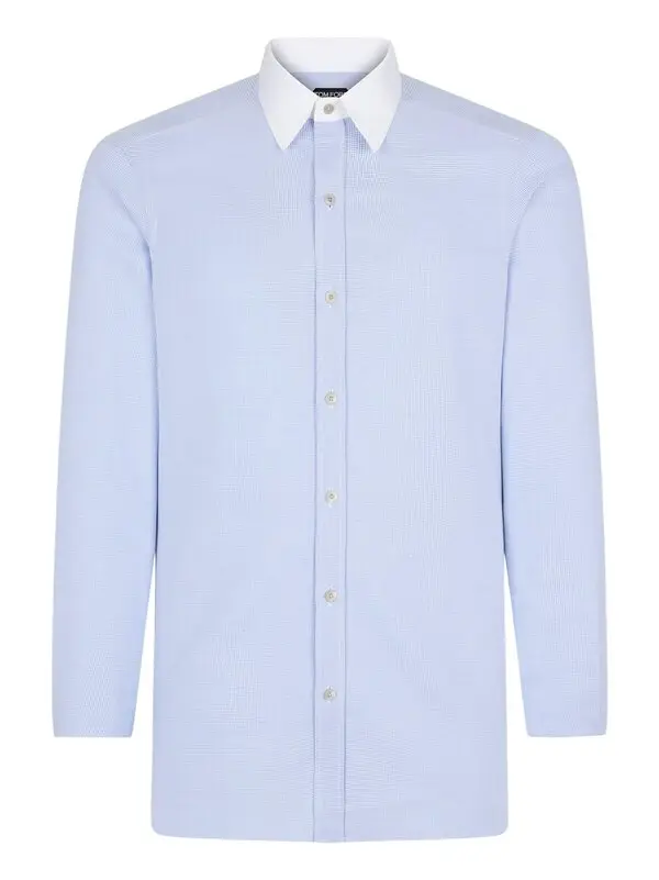 TOM FORD Cotton Contrast-trim Shirt - White