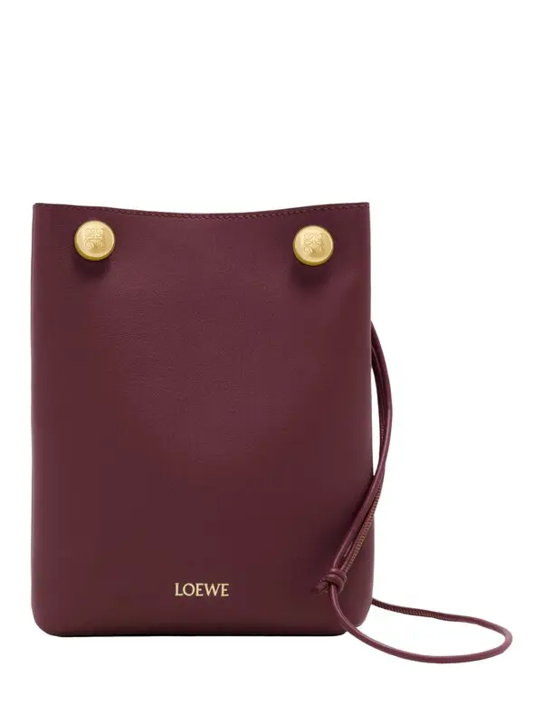 Loewe Leather Pebble Pouch - Burgundy
