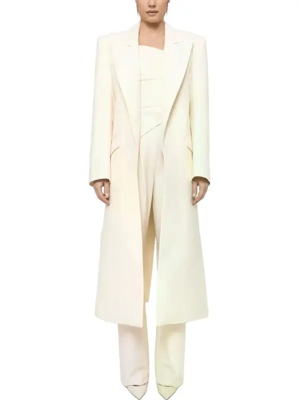 NISSA Sequin-embellished Coat - White