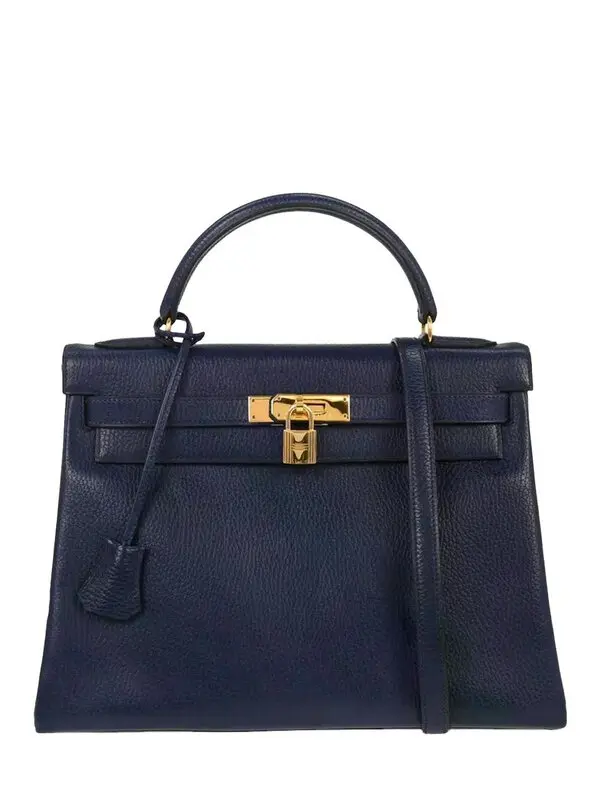 Hermès 1995 32 Kelly Leather Tote - Blue