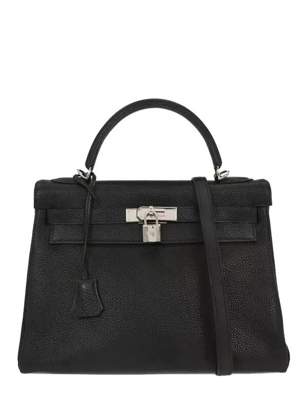 Hermès 2002 32 Kelly Leather Tote Bag - Black