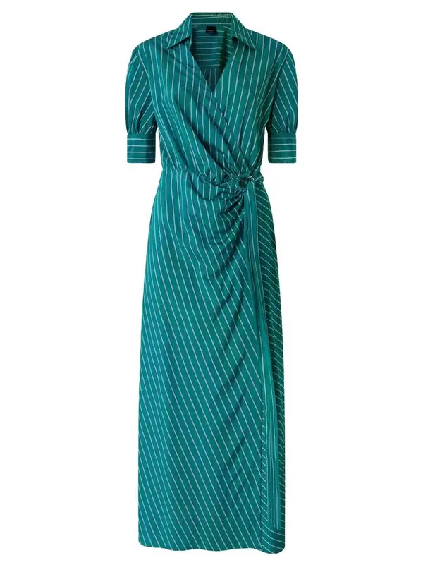 Pinko Striped Wrap Dress - Green