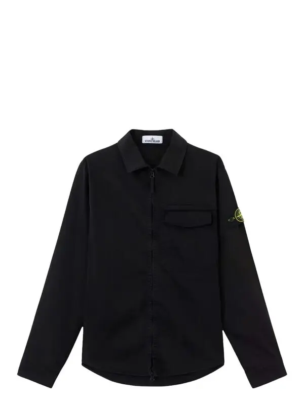 Stone Island Zip Pocket Shirt - Black