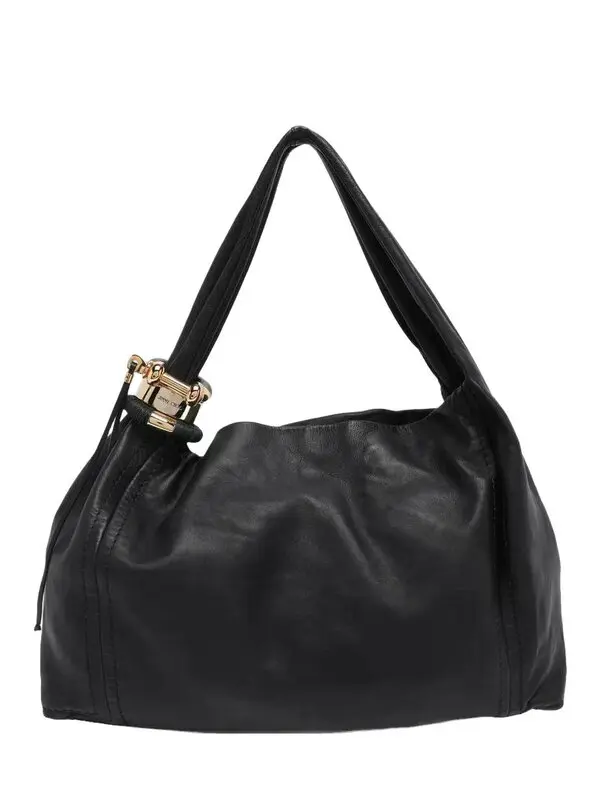 JIMMY CHOO Saba Xl Leather Hobo Bag - Black