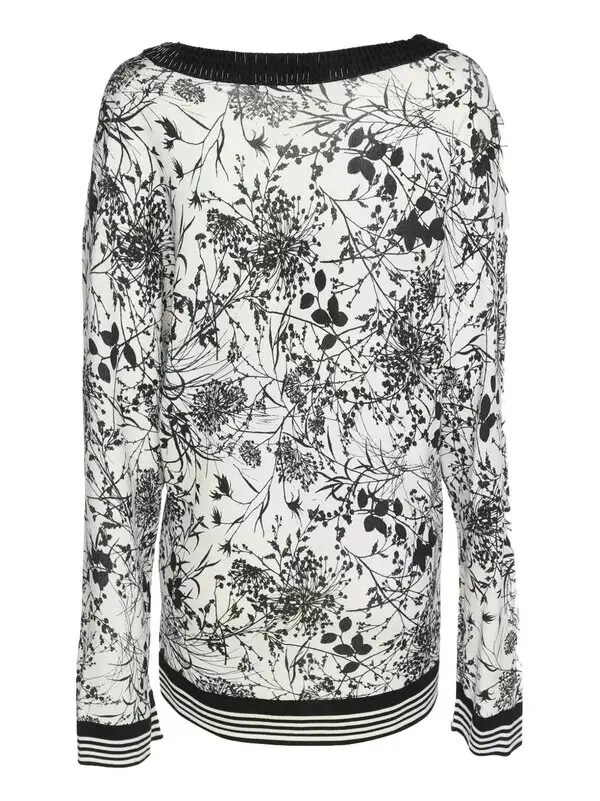 Marina Rinaldi Printed Knit Top - White
