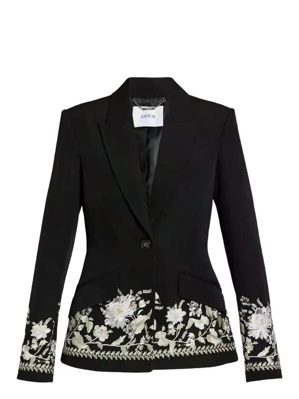 Erdem Embroidered Blazer - Black
