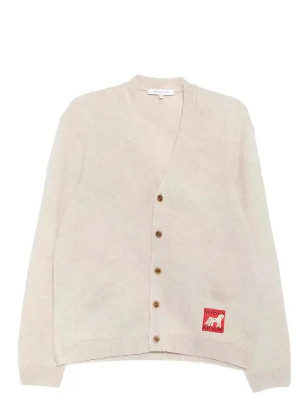 Maison Kitsuné Logo Patch Cardigan - Neutrals