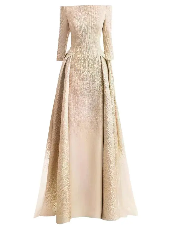 GEMY MAALOUF Jacquard Maxi Dress - Neutrals