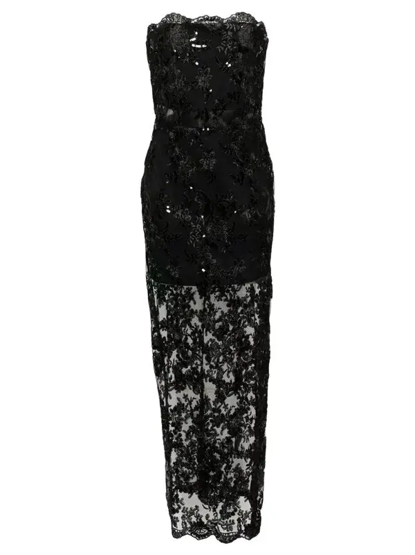 Alice + Olivia Sequin Embellished Dress - Black