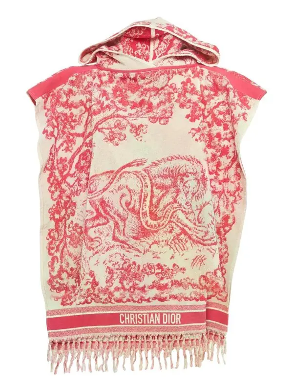Dior Toile De Jouy Hooded Poncho - Pink