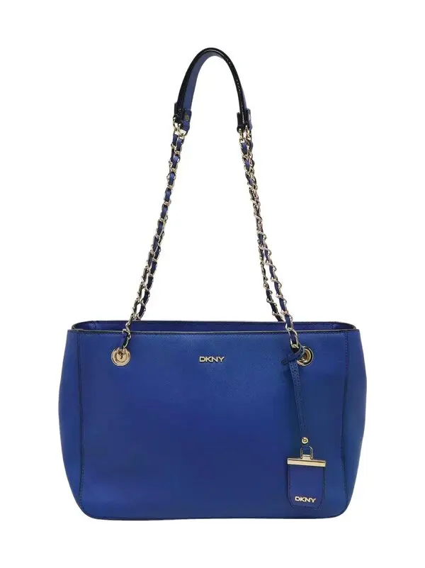 Dkny Chain Leather Shoulder Bag - Blue