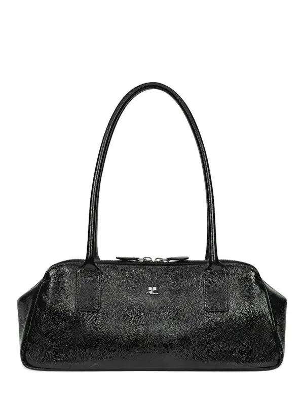 COURREGES Leather Shoulder Bag - Black