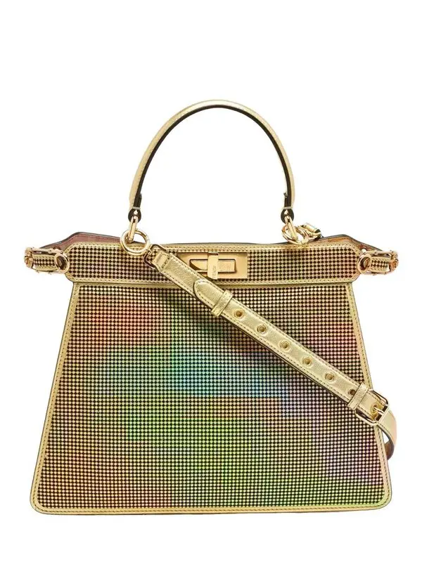Fendi Medium Peekaboo Perforated-leather Handbag - Gold