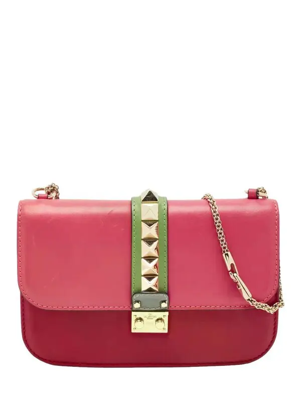 Valentino Garavani Glam Studded Leather Shoulder Bag - Pink
