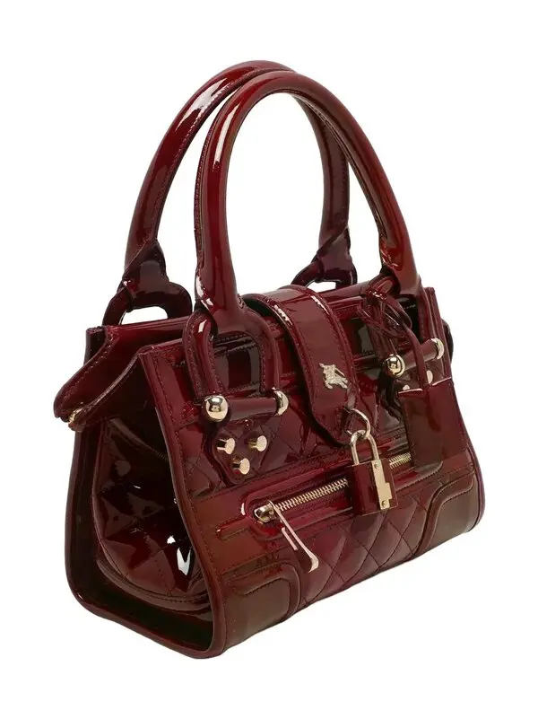 Burberry Manor Quilted Leather Tote - Red
