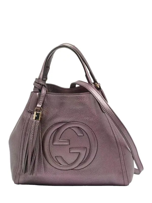 Gucci Soho Leather Tote Bag - Purple
