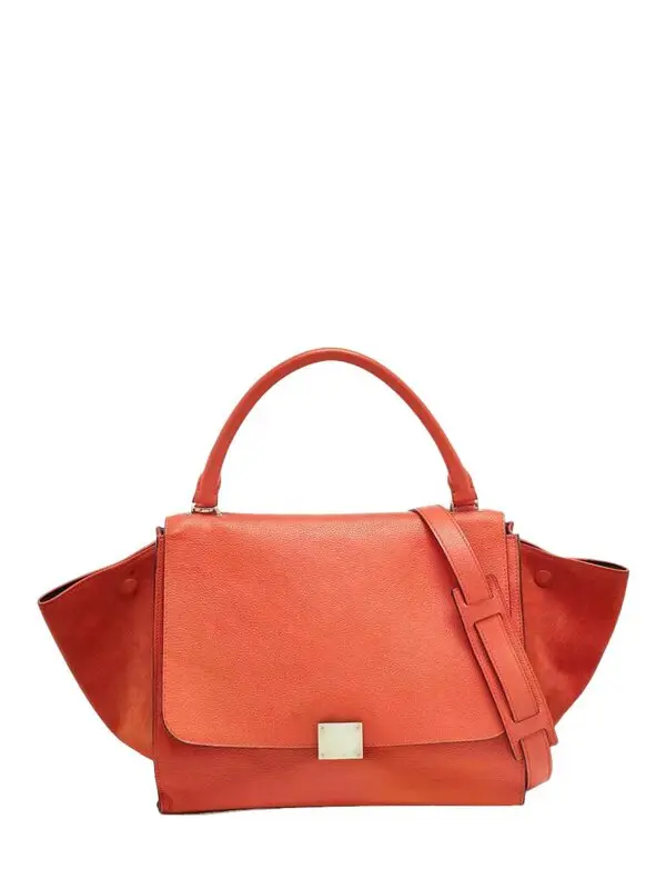 Celine 2012 Trapeze Leather Tote Bag - Orange