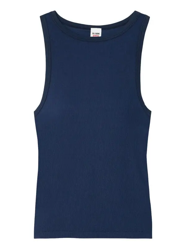 RE/DONE Hanes Ribbed Stretch-modal Tank - Blue