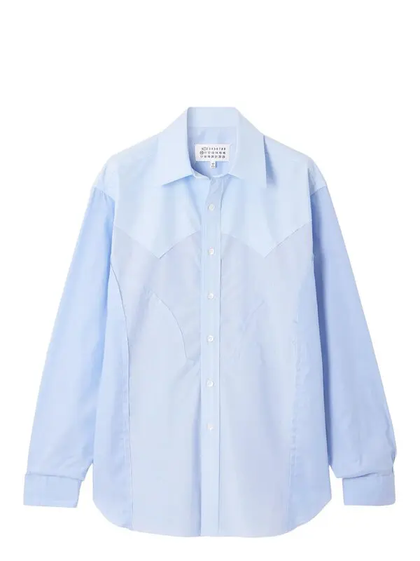 MAISON MARGIELA Paneled Cotton-poplin Shirt - Blue