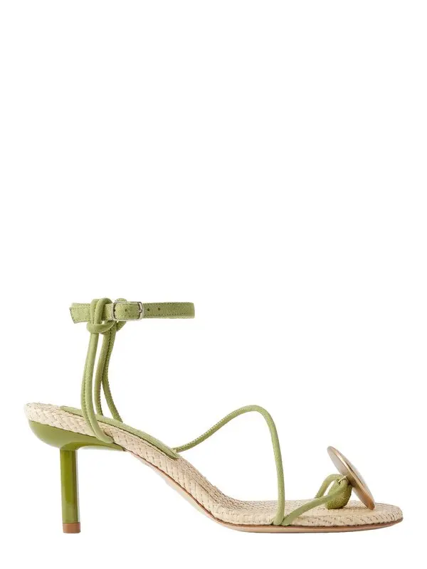 Christopher Esber Doma Embellished Suede Sandals - Green