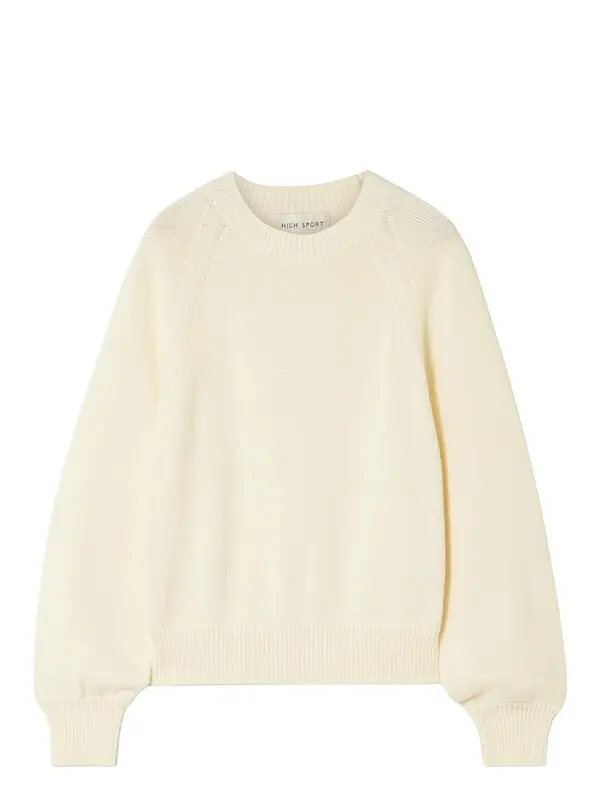 HIGH SPORT Lara Cotton Sweater - Ecru