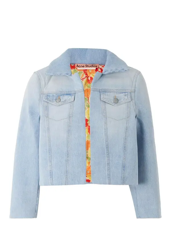 Acne Studios Cropped Denim Jacket - Blue