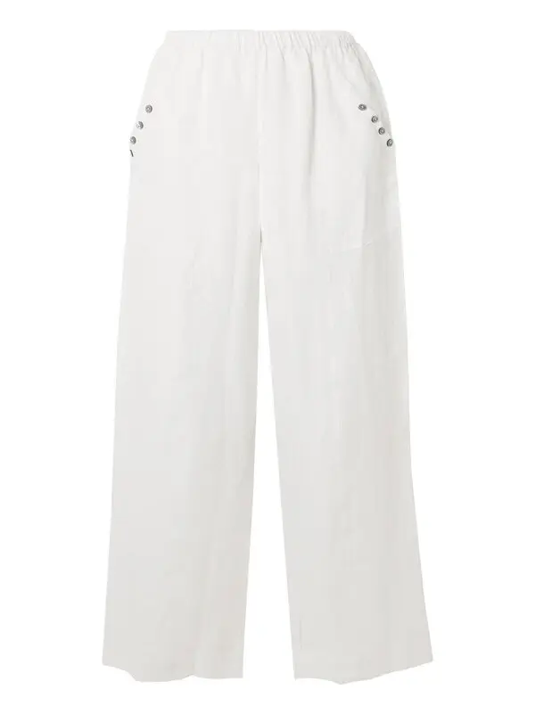 DEIJI STUDIOS Washed-linen Wide-leg Pants - White