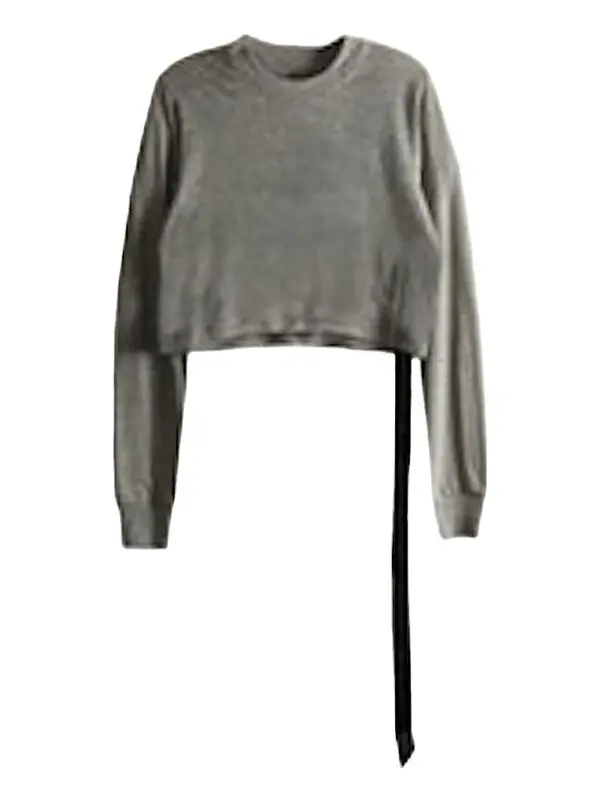 Rick Owens Long Sleeve Cropped Level T-shirt - Melange Grey