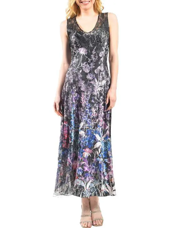 Komarov Climbing Vines Maxi Dress With Lace Back - Monarch Garden
