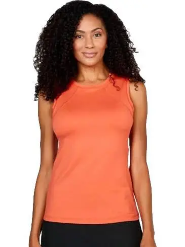 SOFIBELLA Sleeveless Tennis Shirt - Nectarine