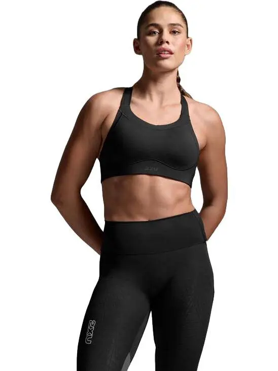 2xu Light Speed High Impact Bra - Black/silver Reflective