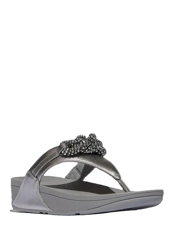 Fitflop Lulu Beaded Chain Toe Post Sandals - Silvereen