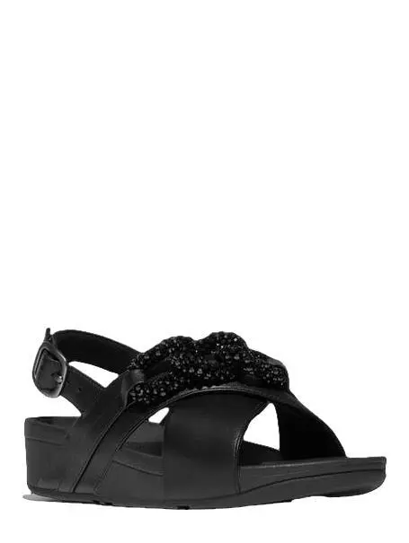Fitflop Lulu Beaded Chain Back Strap Sandals - Black