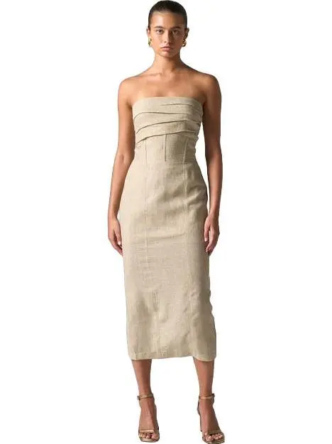JBQ Bellucci Strapless Midi Dress - Parchment