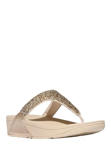 Fitflop Lulu Crystal Mix Metallic Sandals - Platino
