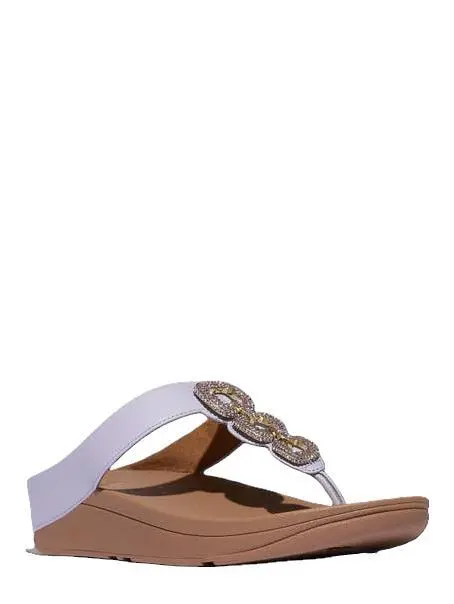 Fitflop Fino Crystal Chain Toe Post Sandals - Cool Lilac